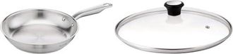 T-fal Virtuoso Pfanne E49204 | 24 cm | 10 Jahre Garantie & Glasdeckel 24 cm, Edelstahlfassung, Sp&uuml;lmaschinenfest, Dampfventil, Thermokunststoffgriff, 280975