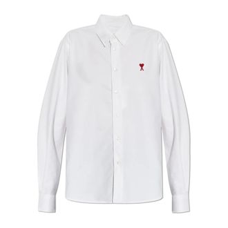 Ami Femme, Blouses et Chemises, Blanc, Taille: 40 FR Chemise avec logo brod&eacute;