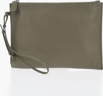 The Row Leather Envelope Bag SAGE with Wrist Strap The Row