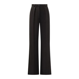 Elisabetta Franchi Femme, Pantalons, Noir, Taille: 44 FR Pantalon en cr&ecirc;pe l&eacute;ger avec d&eacute;tails smoking