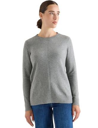 Cecil 3015573 Pull &agrave; col Rond Doux, Sporty Grey Melange, XL Femme