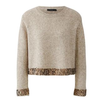 Oui Rundhals-Strickpullover - - Knitwear - Damen - Beige - XS