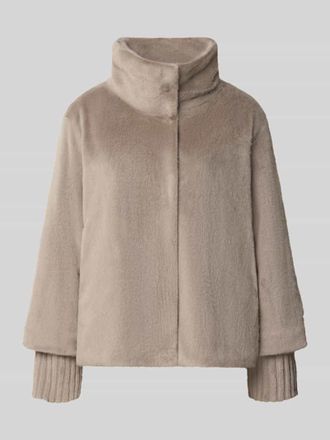 White Label Jacke mit Stehkragen und gerippten &Auml;rmelabschl&uuml;ssen