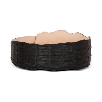 Balmain Breiter G&uuml;rtel aus Leder mit Krokodilleder-Optik - - Accessories - Damen - Schwarzk - 85 CM