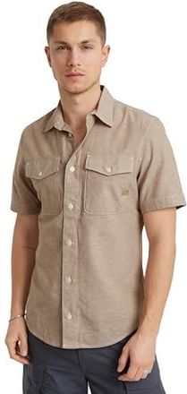 G-Star G-Star Homme Chemise Marine Slim, Multicolore (safari/ecru D19751-D123-G302), M