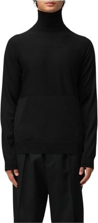 Jil Sander Homme, Pulls, Noir, Taille: L Haut Tricot Col Roulé