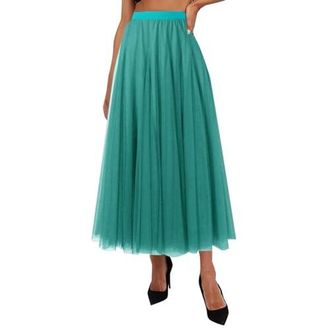 Generic Jupe en maille - Jupe de f&eacute;e - Jupe mi-longue - Jupe de danse - Plage, Marine, S