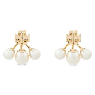 Tory Burch Ohrringe Tory Burch Kira Pearl Front-Back Earring 153672 Goldfarben