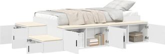 vidaXL Cadre de lit avec rangement Blanc 234 x 103 x 53.5 cm Vidaxl