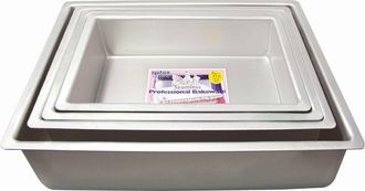 PME OBL08123 Längliche Aluminium-Backform, Silver, 20,3 x 30,5 x 7,6 cm