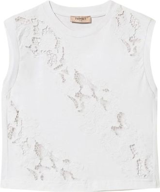 Twinset Femme, Tops, Blanc, Taille: 38 FR Hauts sans manches