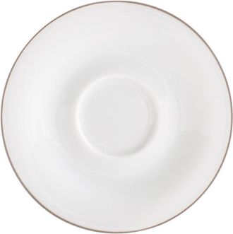 Kahla Pronto Line Untertasse 12 cm Line warm gray | Unterteller mit taupe Linie aus Porzellan