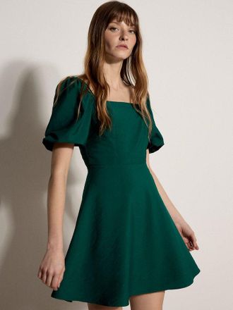 Apricot Minikleid Fit-and-Flare-Minikleid mit Smokarbeit Einfarbig