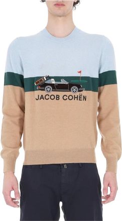 Jacob Cohen Homme, Pulls, Multicolore, Taille: L Maglia girocollo in cotone-cashmere linea golf