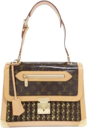 Louis Vuitton Sac &agrave; main Vintage en tweed Pre-owned - Femme - Pre-owned - Brun - Taille: ONE Size