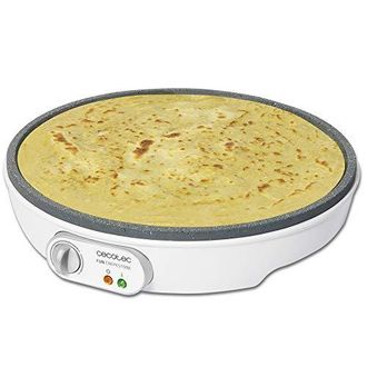 Cecotec Fun Crepestone Crêpesmaker. RockStone Antihaftbeschichtung, Verstellbarer Temperaturregler, 30,5 cm Durchmesser, Inkl. Spatel und Teigverteiler., 1000