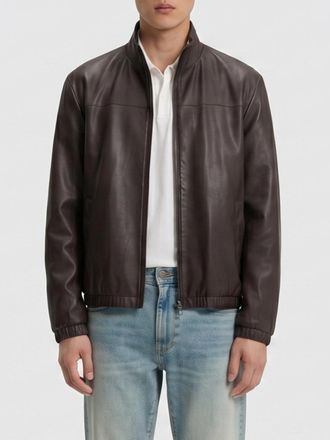 HUGO BOSS Blouson en cuir style vintage avec col montant et base &eacute;lastiqu&eacute;e