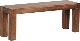 Möbelando Esszimmer Sitzbank Mumbai Massiv-Holz Sheesham 120 x 45 x 35 cm Holz-Bank Natur-Produkt Küchenbank im Landhaus-Stil