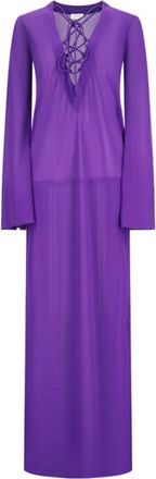 Andamane Femme, Robes, Violet, Taille: 34 FR Ava Lace Up Maxi Dress