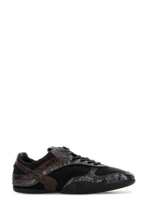 Miu Miu Womens Multicolor Fabric And Leather Sneakers Nero+ardesia