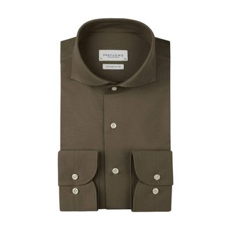 Profuomo Homme, Chemises, Brun, Taille: 4XL Chemise Tricot&eacute;e Japonaise X-Cutaway