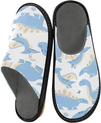 HMZXZ Pantoufles bleues en forme danimal dinosaure pour homme et femme - Chaussons dint&eacute;rieur pour la maison, la chambre &agrave; coucher, les voyages, multicolore
