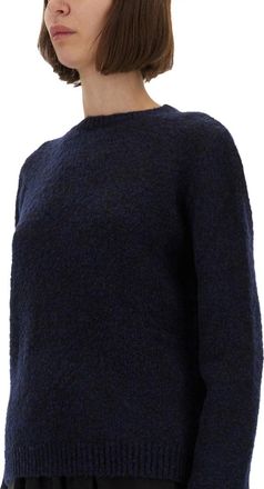 Maison Margiela Virgin Wool Choker Sweater - Blue