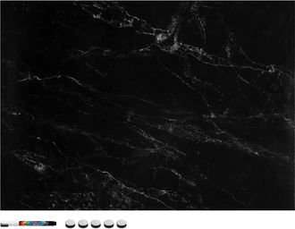 Navaris Magnettafel Magnetpinnwand Memoboard zum Beschriften - 70 x 50cm Notiztafel div. Designs - Tafel abwaschbar mit Magneten Stift