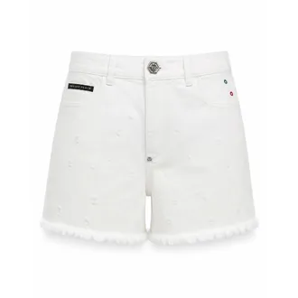 Philipp Plein Damen, Shorts, Wei&szlig;, W26Gr&ouml;&szlig;e