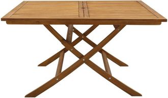 Miliboo Miliboo - Table de jardin pliante carr&eacute;e en bois massif L140 cm santiago