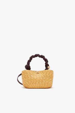 Ganni Mini-Bou-Tasche in Stroh-Optik Italian Straw