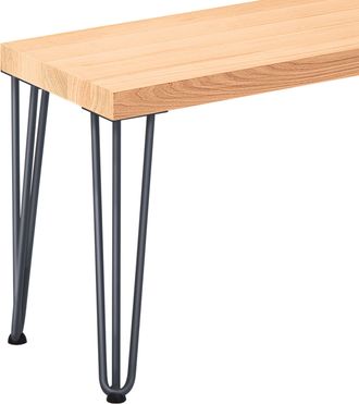 Lamofootwear Manufaktur Sitzbank Esszimmer Holzbank 30x100x47 cm, M&ouml;belf&uuml;&szlig;e Creative Anthrazit/Natur, LSB-01-A-002-100-7016Cr