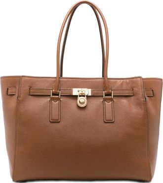 Michael Michael Kors sac à main en cuir à détail de cadenas - Marron