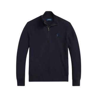 Ralph Lauren Gerippter Half-Zip Pullover - Marineblau - - Knitwear - Herren - Blau - L