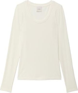 Calvin Klein T-shirt droit c&ocirc;tel&eacute; d&eacute;collet&eacute;