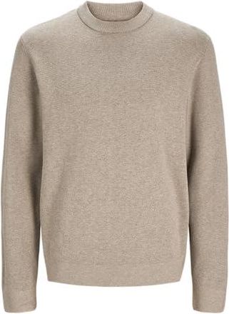 Jack & Jones Jprblamilano Stitch Knit Crew Neck, Griffes/d&eacute;tail : m&eacute;lang&eacute;, L
