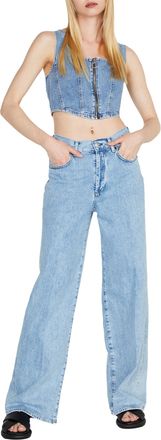 Sisley Sisley Womens Trousers 48I3LE027 Pants, Light Blue Denim 901, 32