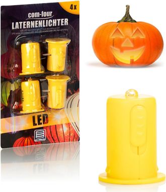 Com-Four 4X LED Deko-Licht für Papierlaternen - LED-Teelichtersatz - warmweißes Laternenlicht - batteriebetriebene LED-Kerze - Mini-Lampe für Lampions, Windlic