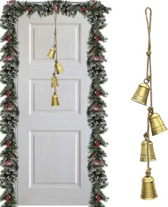 Generico Weihnachtsglocken f&uuml;r T&uuml;r, saisonale Wanddekoration, Retro-Glocke f&uuml;r Partys, zur Dekoration des Hauses, Hauptt&uuml;r, Krone, Treppe, Fensterbank, Wandreg