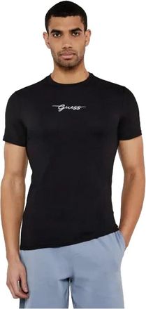 Guess Homme, Tops, Noir, Taille: 2XL T-shirt Slim Fit - Gris Col Rond Manches Courtes