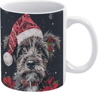Generic Kaffeebecher Porzellan Weihnachts-Yorkshire-Terrier-Hund Lustige Kaffeetasse Personalisiert Becher F&uuml;r Cappuccino Freundin Milch