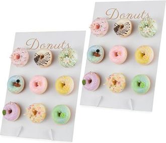 Nuptio Donut Pr&eacute;sentoir Beignet Support: 2 Pi&egrave;ces Bois Blanc 30x40cm Mariage Reutilisable
