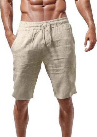 Generic Pantalons courts pour hommes shorts d&eacute;t&eacute; d&eacute;contract&eacute;s pour hommes solides et pantalons courts pour hommes, beige, 4XL