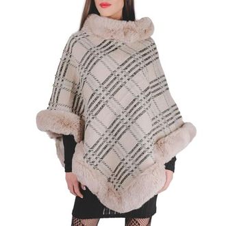 Queen Helena Cape dHiver pour Femme MC22-2 Beige, Taille unique