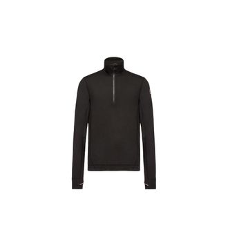 Moncler Moncler Knit Half-zip Polo Neck, Men, Black, Size: 3xl