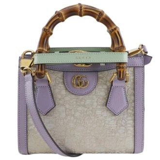 Gucci Pre-owned Sac &agrave; main 2-en-1 en cuir Nishijin petit mod&egrave;le Diana - Femme - Pre-owned - Violet - Taille: ONE Size