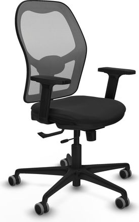Piqueras y Crespo Schwarzer Schreibtischstuhl Jorquera mit 2D-Armen, h&ouml;henverstellbare Lendenwirbelst&uuml;tze, ausgestattet mit Syncro/Traslack und eingespritztem Schaum. M