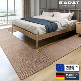 Floordirekt Bettumrandung Geneva Hellbraun 1 L&auml;ufer: 80 x 300 cm + 2 Br&uuml;cken: je 80 x 150 cm