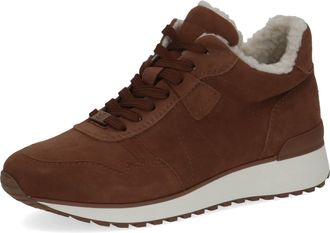 Caprice Damen Sneaker hoch mit F&uuml;tterung aus Leder Wasserabweisend, Braun (Muscat Suede), 38 EU
