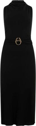 Roberto Cavalli Femme, Robes, Noir, Taille: 36 FR Robe Midi avec D&eacute;tail Serpent